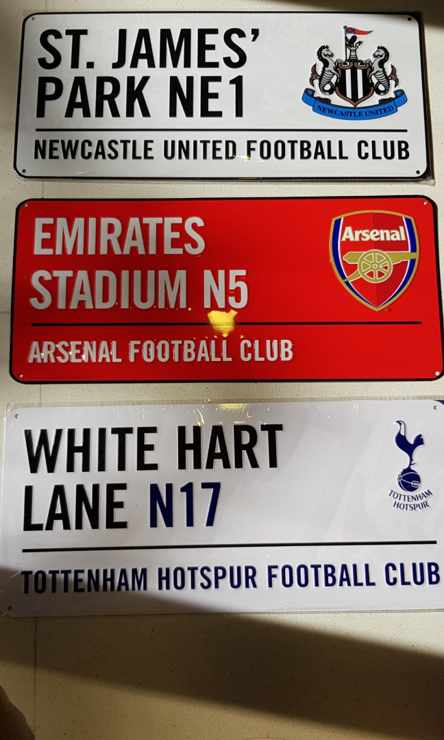 Football club street signs, Sports Equipment, Sports & Games, Racket ...