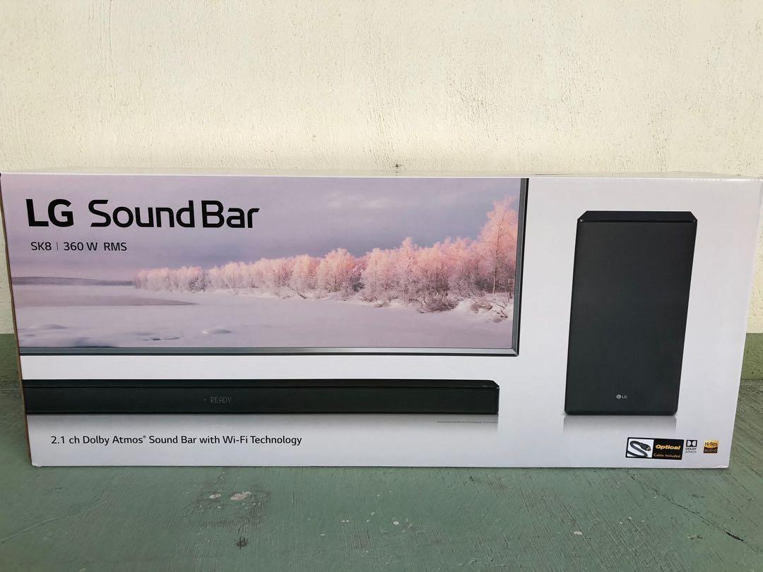 LG Sound Bar SK8 2.1ch Dolby Atmos with WiFi, 音響器材, Soundbar、揚聲器、藍牙喇叭、耳 ...