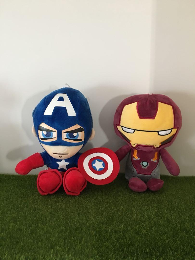 Marvel superhero plush captain America Ironman, Hobbies & Toys, Toys ...