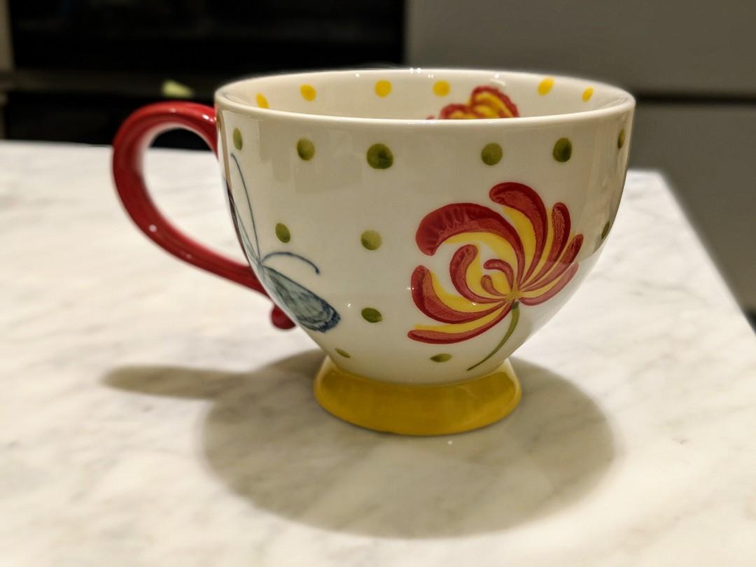 Morgan & Finch - Beautiful Flower and Butterfly Cup Bowl, Furniture ...