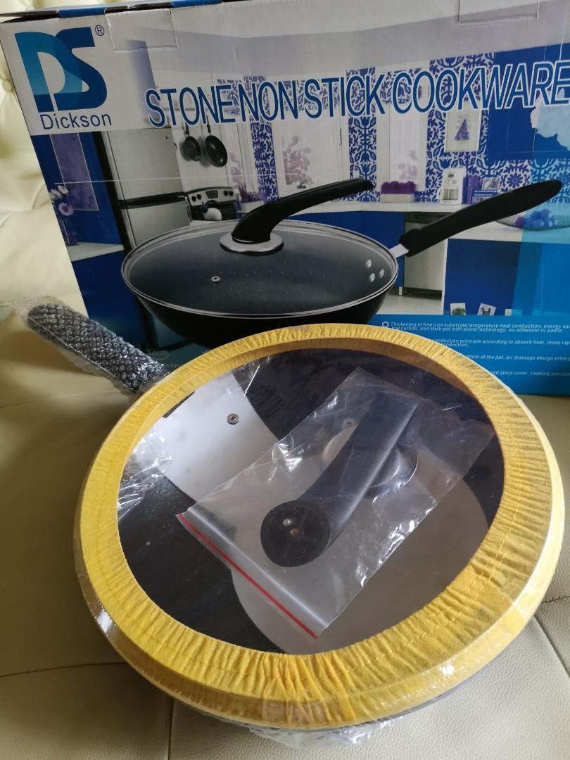 Non stick stone wok 33cm, Furniture & Home Living, Kitchenware ...