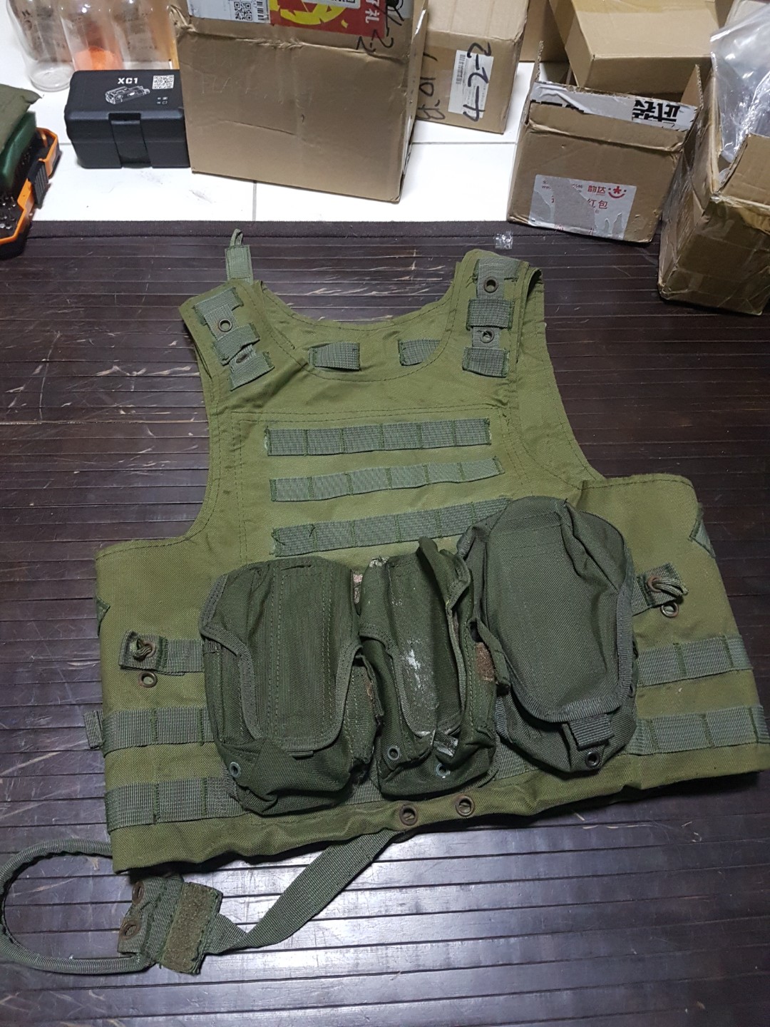 OD Green Tactical vest, Sports Equipment, Hiking & Camping on Carousell
