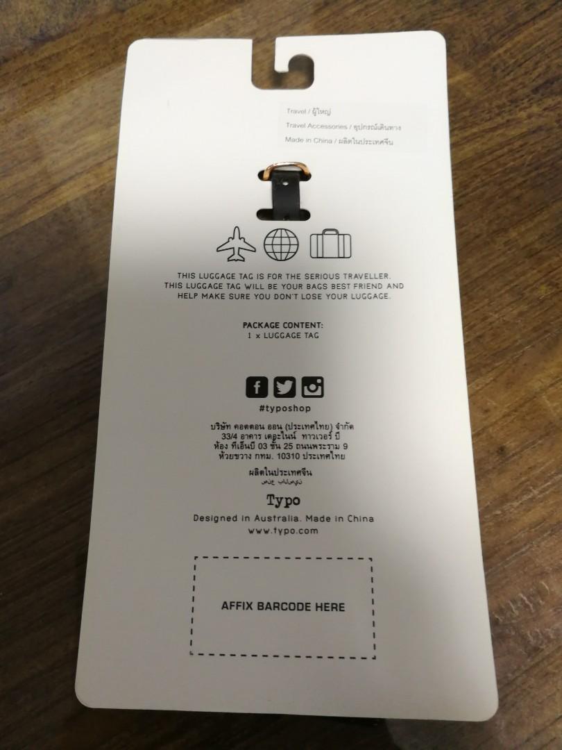 TYPO Luggage Tag, Hobbies & Toys, Travel, Travel Essentials ...