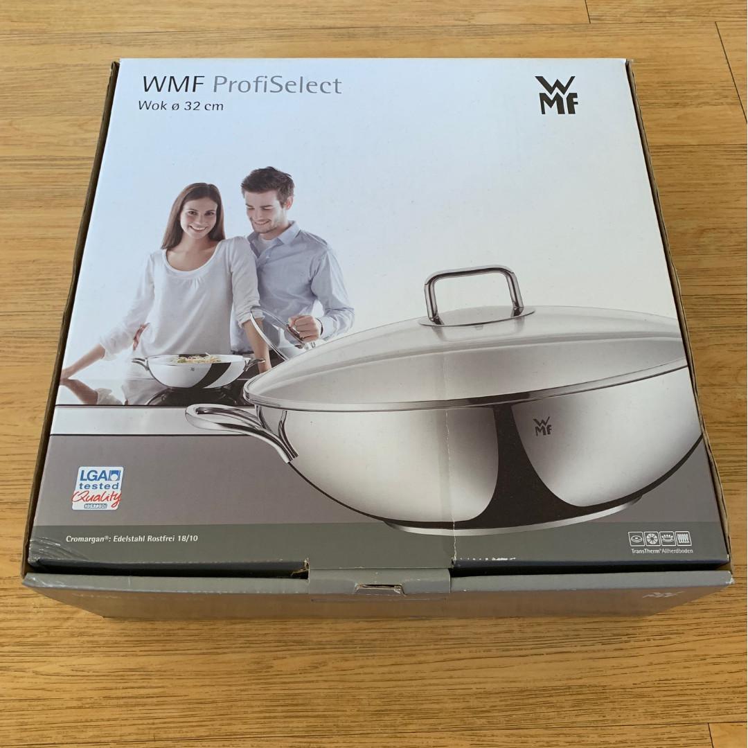 WMF ProfiSelect Wok 32cm with Glass Lid, Furniture & Home Living ...