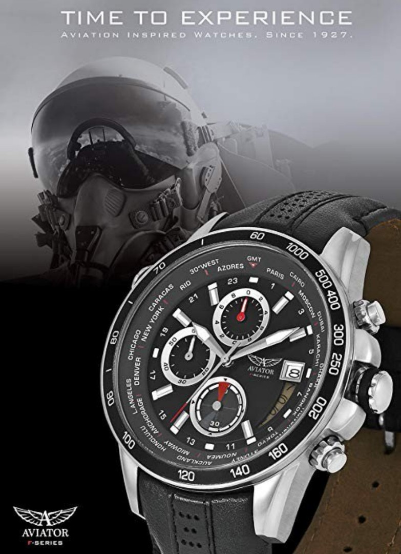 Aviator F series World Time Tachymetre Chronograph Timepiece, Luxury ...
