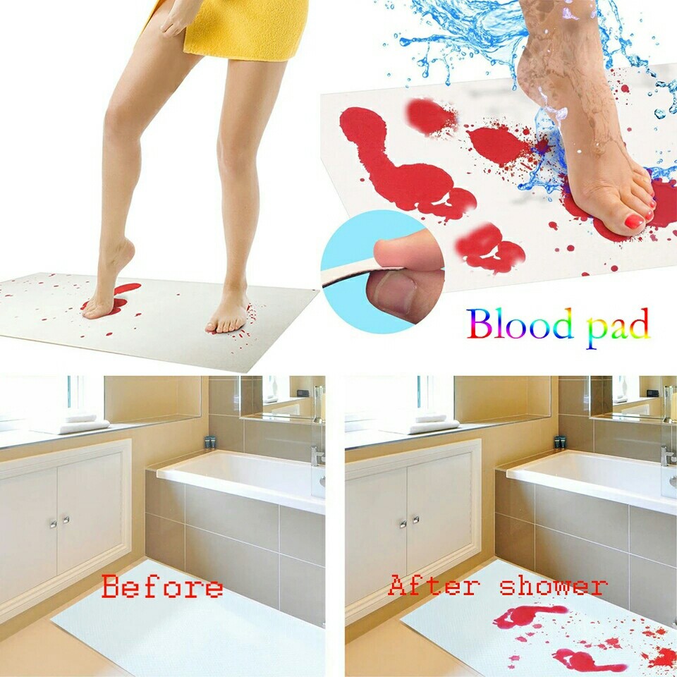 Bloody Bath Mat Color Changing Sheet Turns Red Wet Make You Bleeding ...