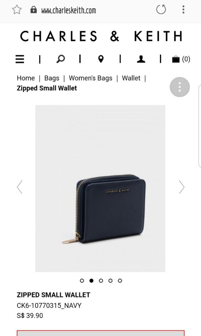 Charles and Keith Wallet - Zipped Small Wallet, Women's Fashion, Bags ...