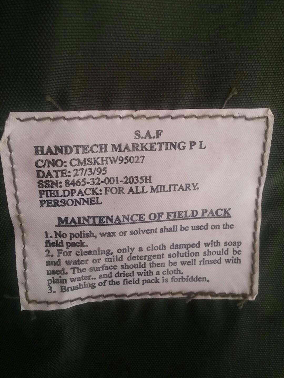 Full Battle Order II : Army Field Pack (Set 2), Everything Else on ...