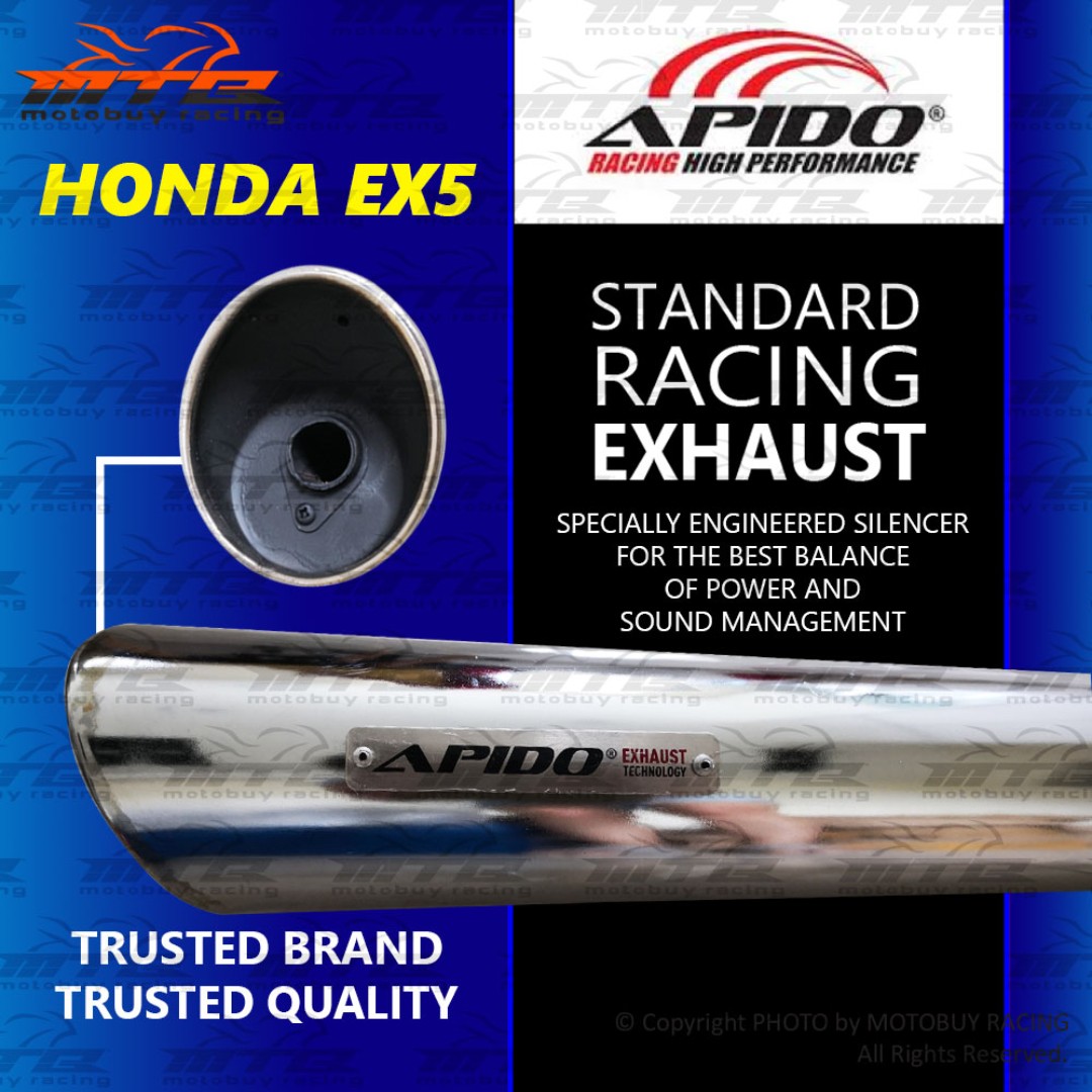 HONDA EX5 APIDO STANDARD RACING EXHAUST, Auto Accessories on Carousell
