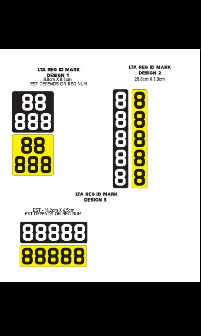 LTA Standard Number Plate Sticker for PMD, Sports Equipment, PMDs, E ...