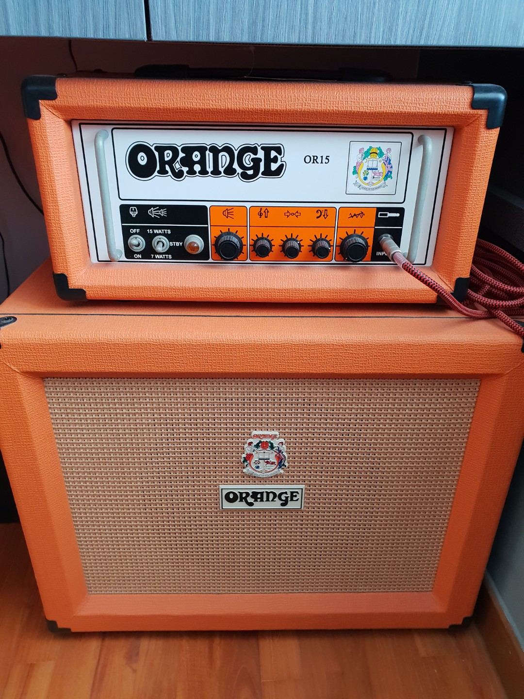 Orange OR15 Electric Guitar Amplifier & PPC112 Cabinet, Hobbies & Toys ...