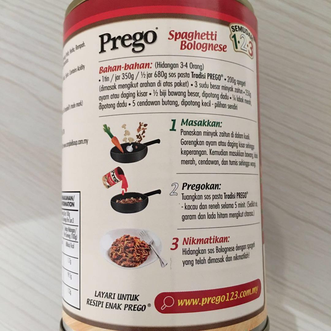 Prego Spageti Sos Traditional 300g, Food & Drinks, Packaged & Instant ...