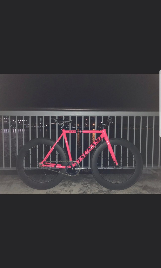 Tsunami SN-M100 Pink Frameset and crankset, Sports Equipment, Bicycles ...