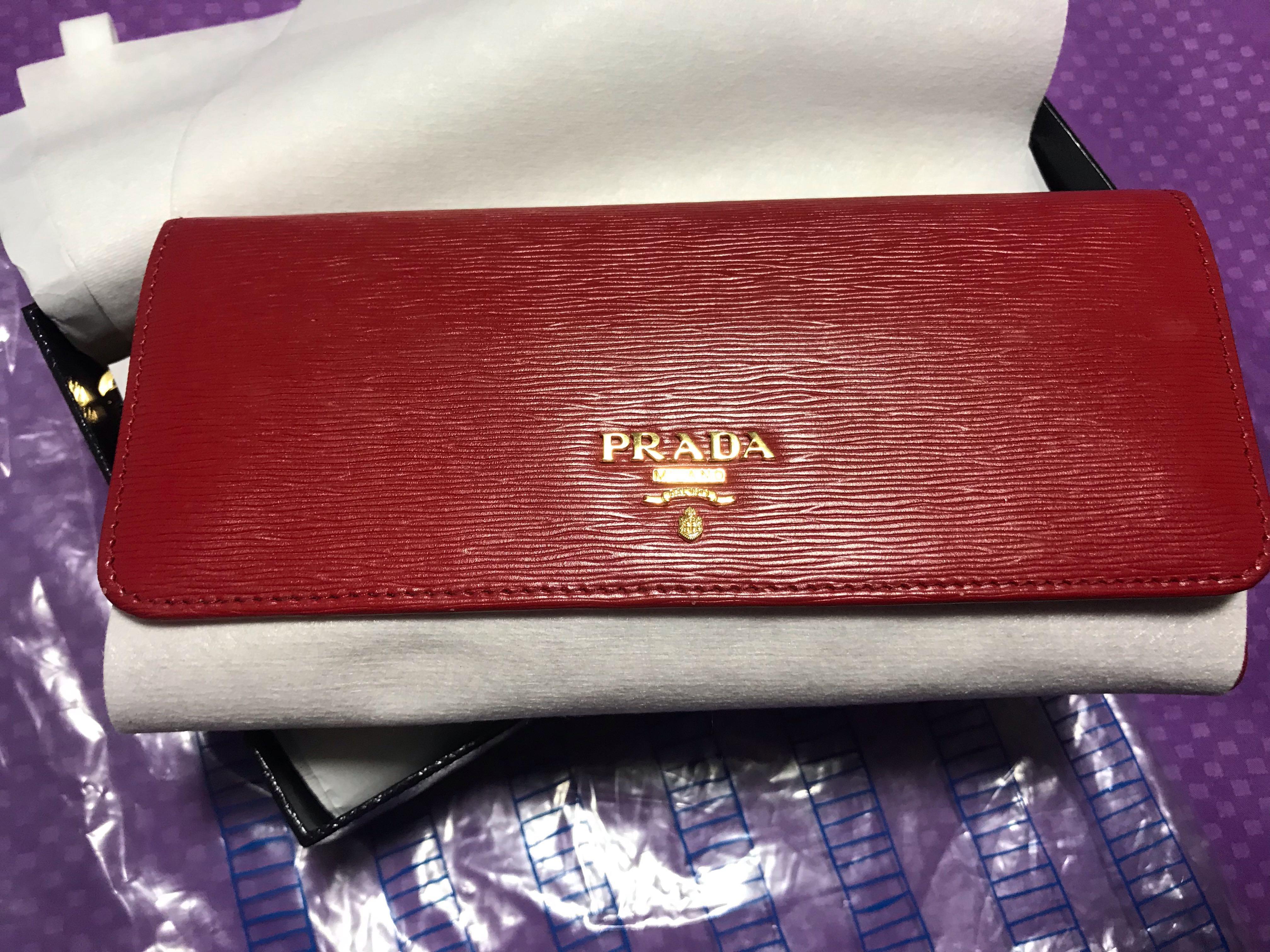 Authentic Prada Long Wallet, Luxury, Bags & Wallets on Carousell