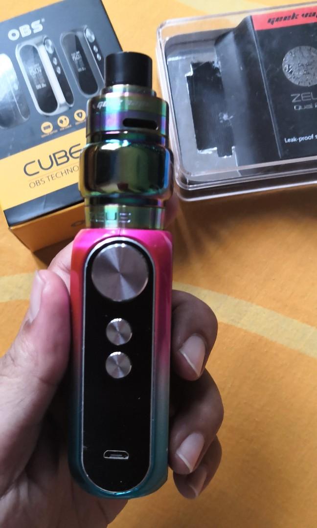 Full Vape Set; Cube Mod & Zeus Tank, Men's Fashion, Muslim Wear ...
