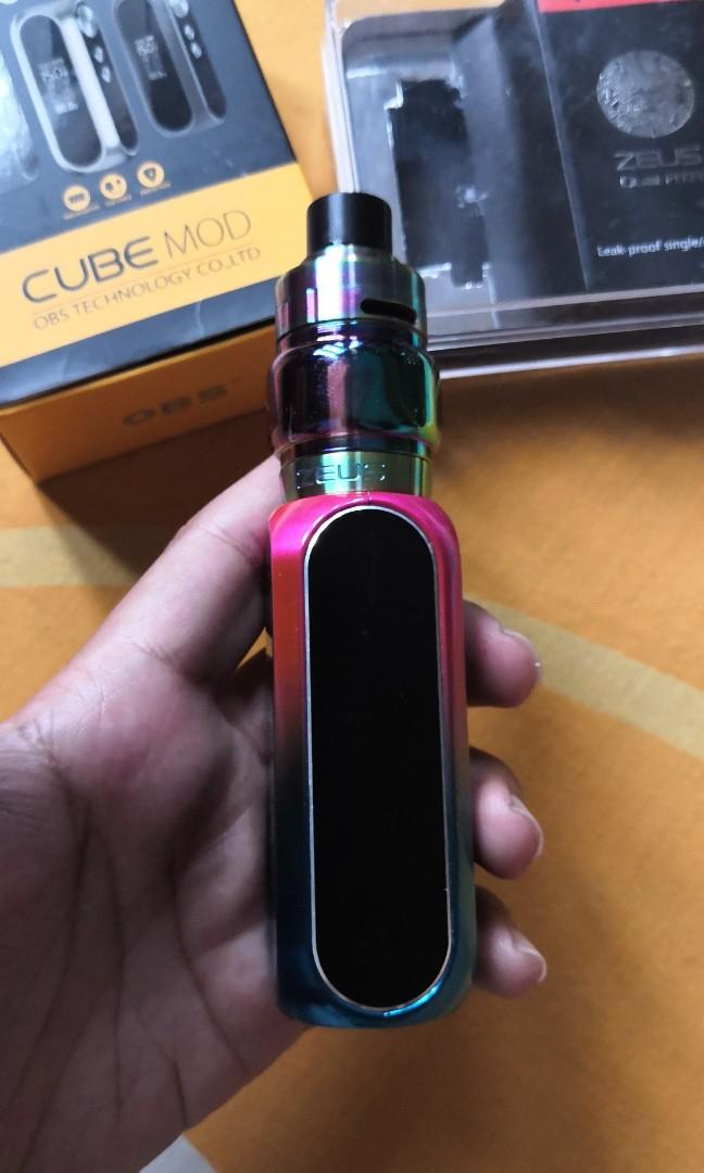 Full Vape Set; Cube Mod & Zeus Tank, Men's Fashion, Muslim Wear ...