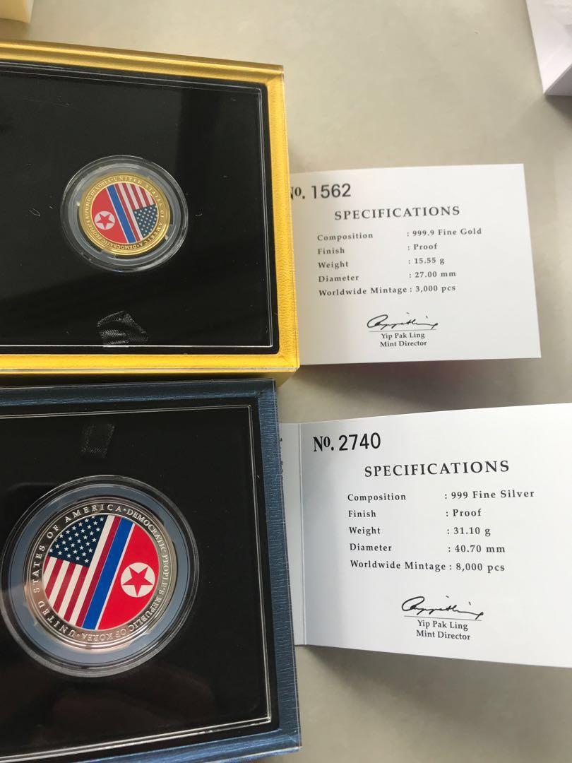 Limited Edition USA-DPRK Summit in Singapore Medallion Gold and Silver ...