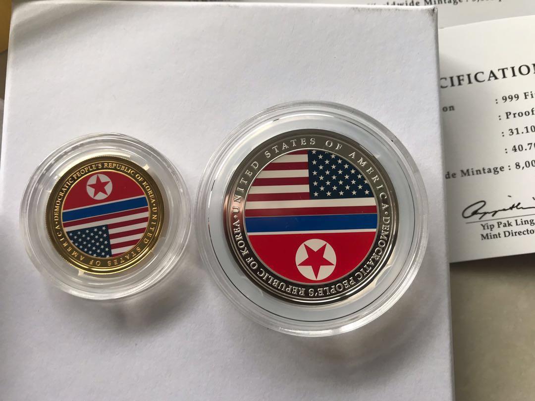 Limited Edition USA-DPRK Summit in Singapore Medallion Gold and Silver ...
