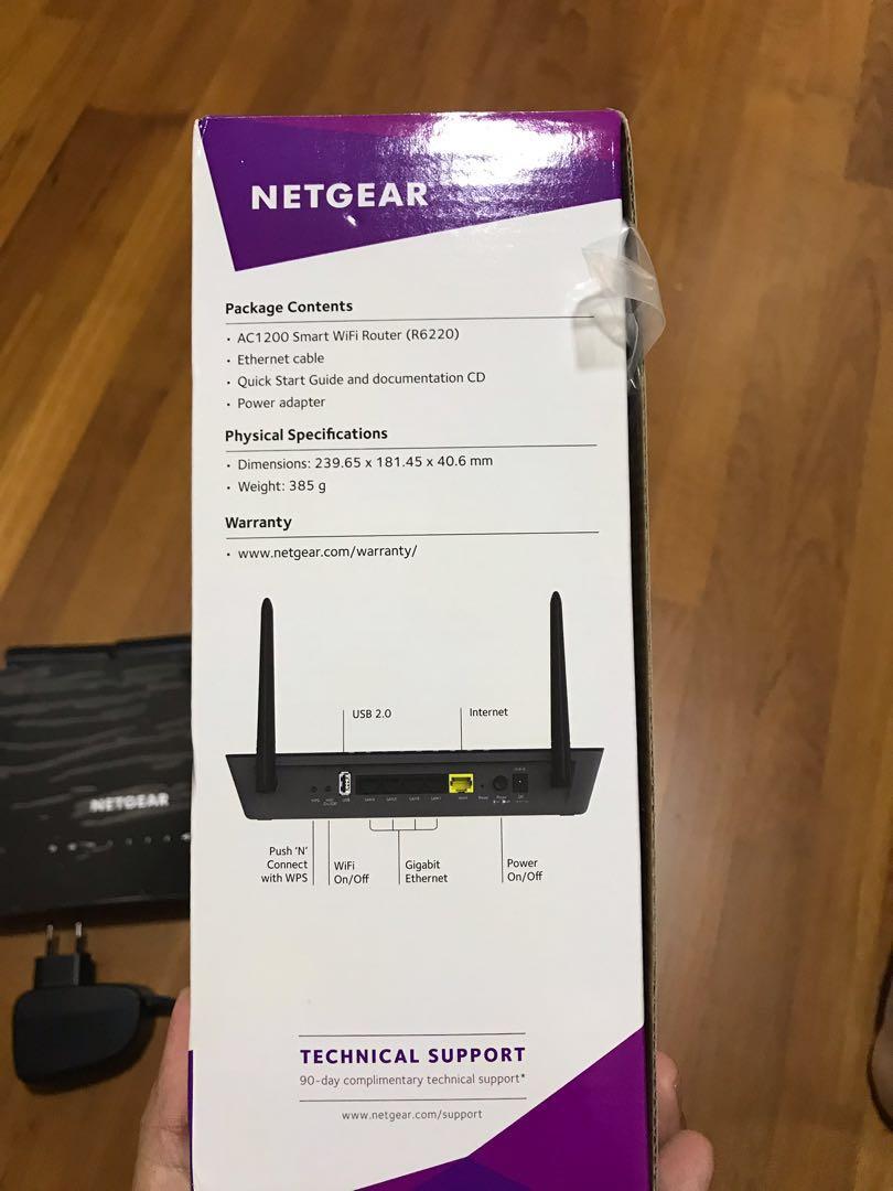 Netgear R6220 AC1200 Dual Band Gigabit Smart WiFi Router, Computers ...