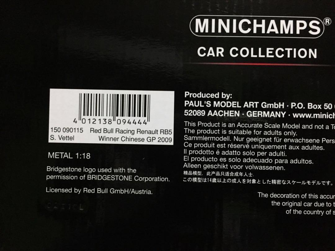 Red Bull racing renault RB5 S.Vettel winner chinese gp 2009 1:18 ...