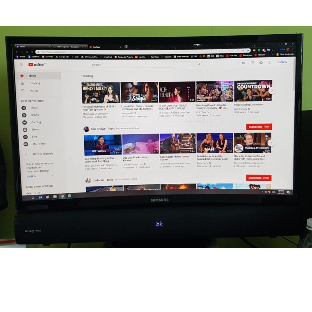 SAMSUNG CURVED MONITOR 24 inch C24F390, Computers & Tech, Parts ...