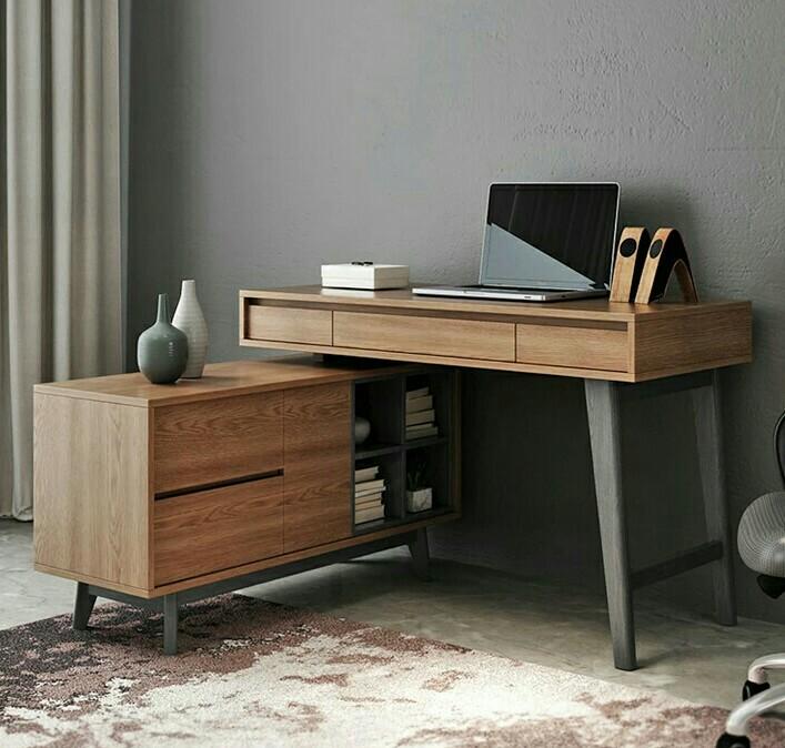 Study table W shelve/drawers, Furniture & Home Living, Furniture ...