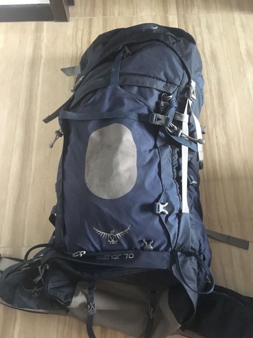 Travel Backpack, 70 Litre Osprey Aether, Sports Equipment, Hiking ...