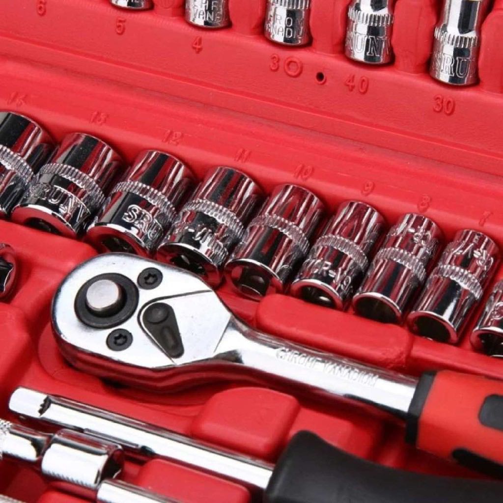 46pcs Socket Set Toolbox Set Ratchet Spanner Wrench Set, Auto ...