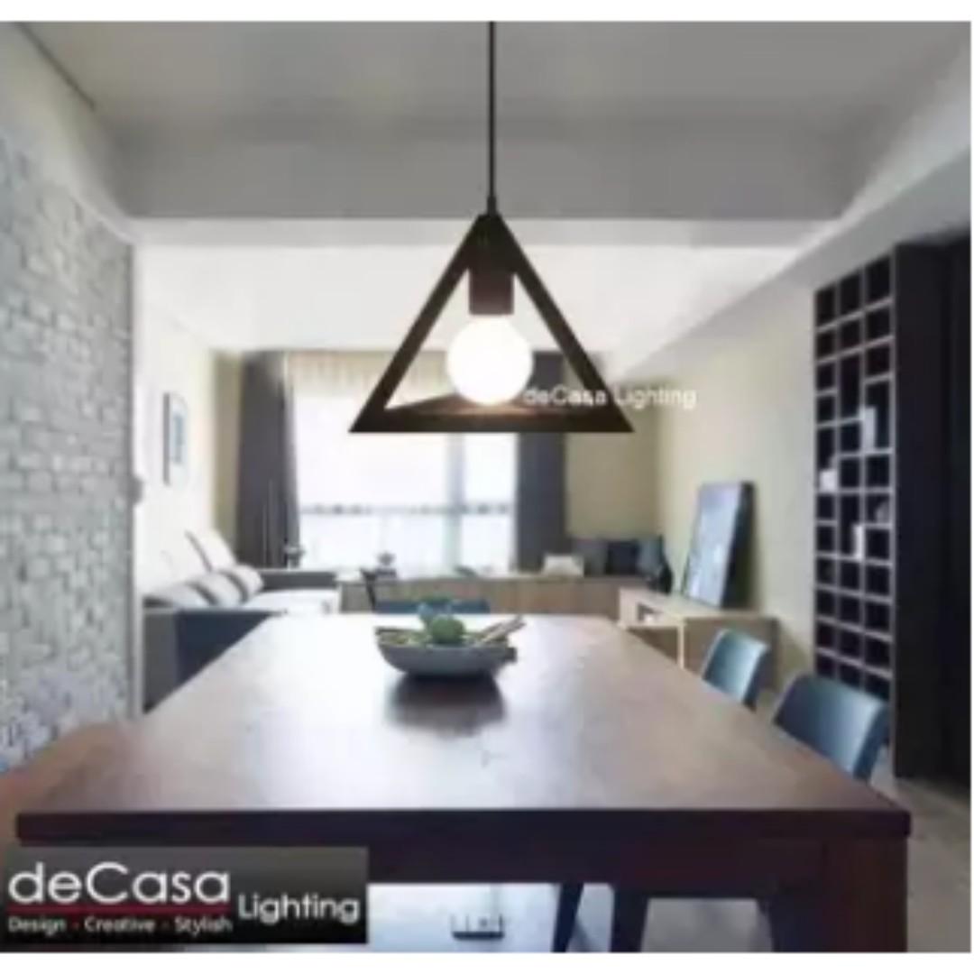 Black Single Base Triangle Pendant Light JL-MJ16, Furniture & Home ...