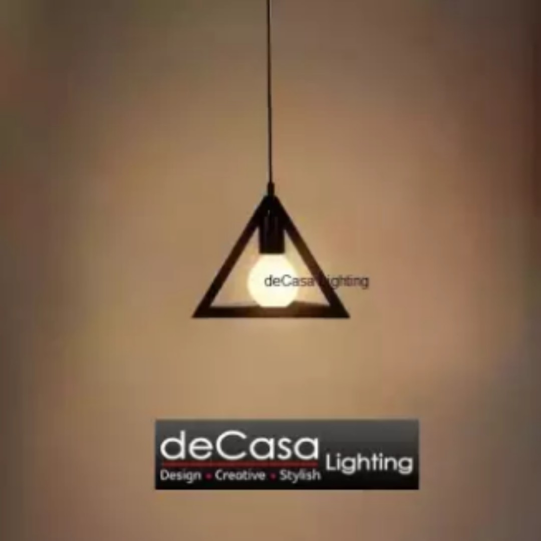 Black Single Base Triangle Pendant Light JL-MJ16, Furniture & Home ...