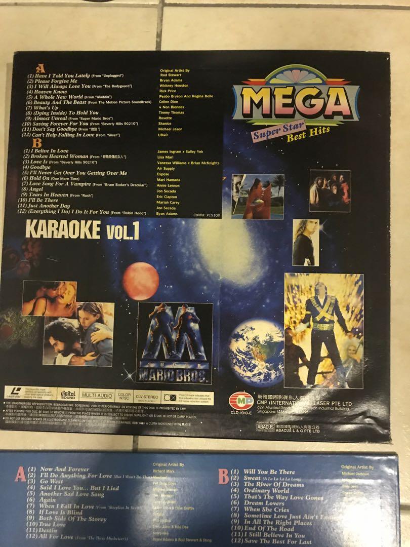 Mega Superstar Best Hits Karaoke vol 1 & 2 LD Laser Disc, Hobbies & Toys, Music & Media, CDs ...