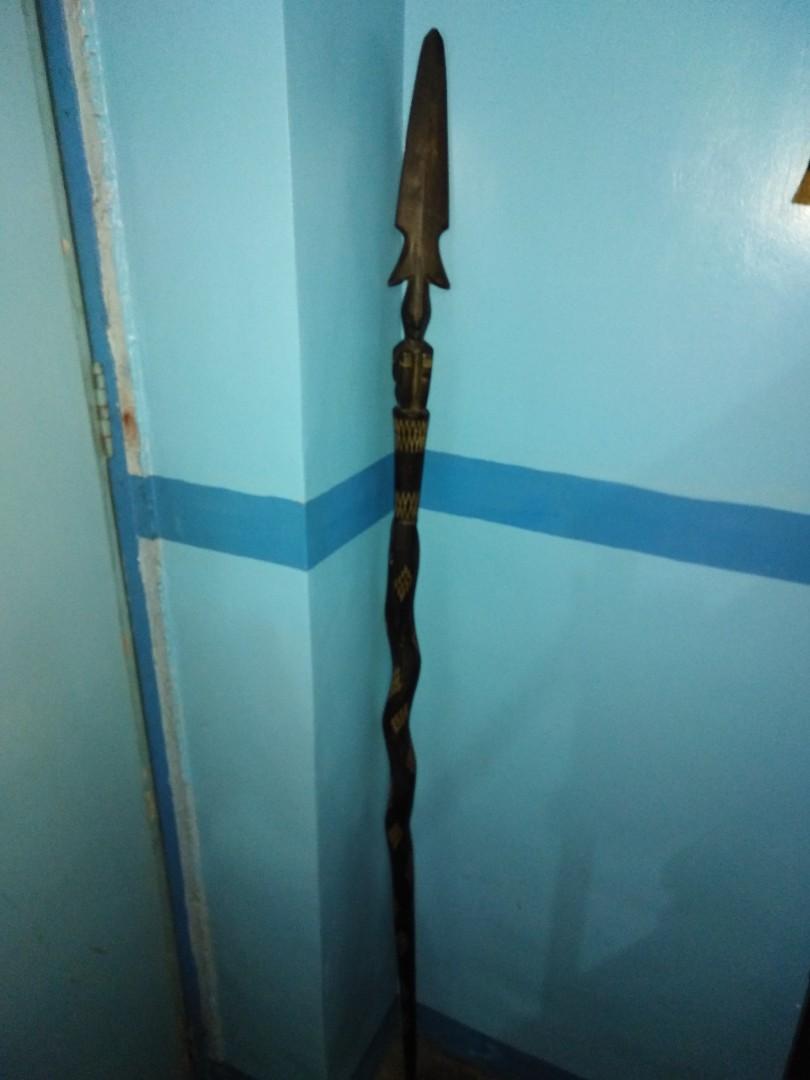 [Ritual] CEREMONIAL SPEAR IFUGAO WOODEN SIBAT WITH BULUL AND SNAKE ...