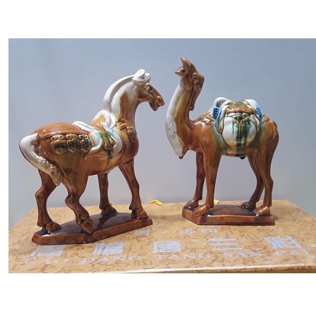 Tang Sancai Porcelain Horse And Camel - Free Magic Cleaning Sponge ...