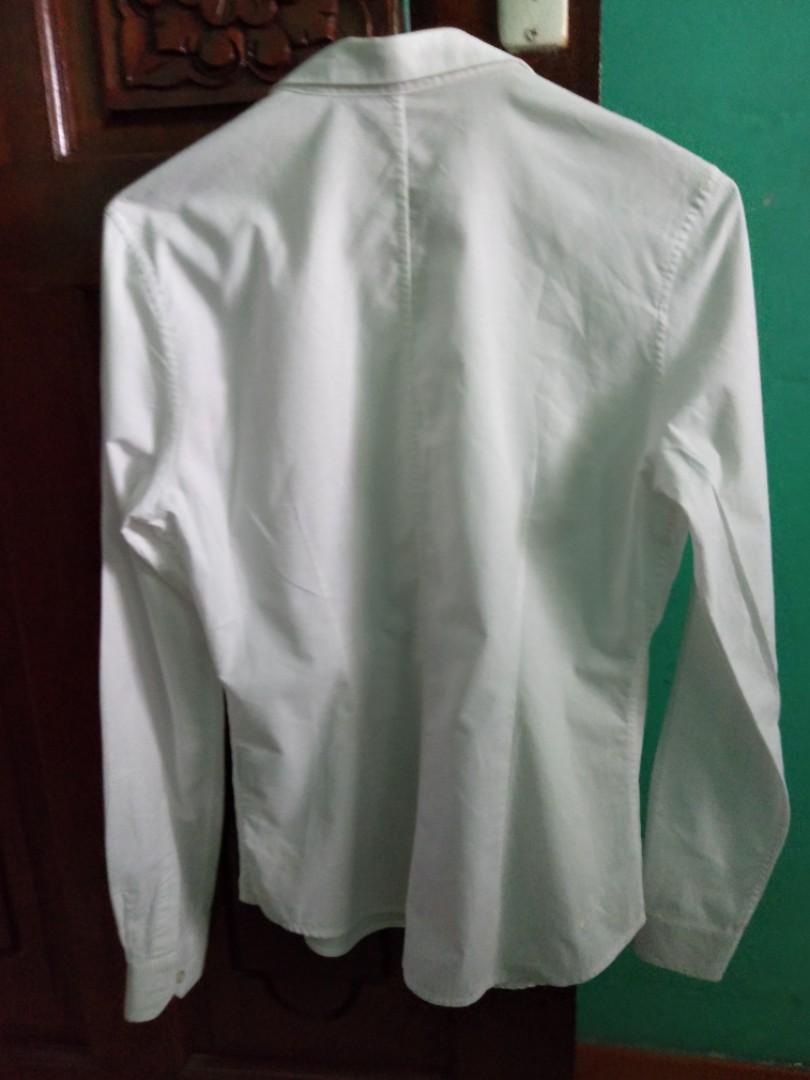 Raoul white semi slim fit white long sleeved shirt, Women's Fashion ...