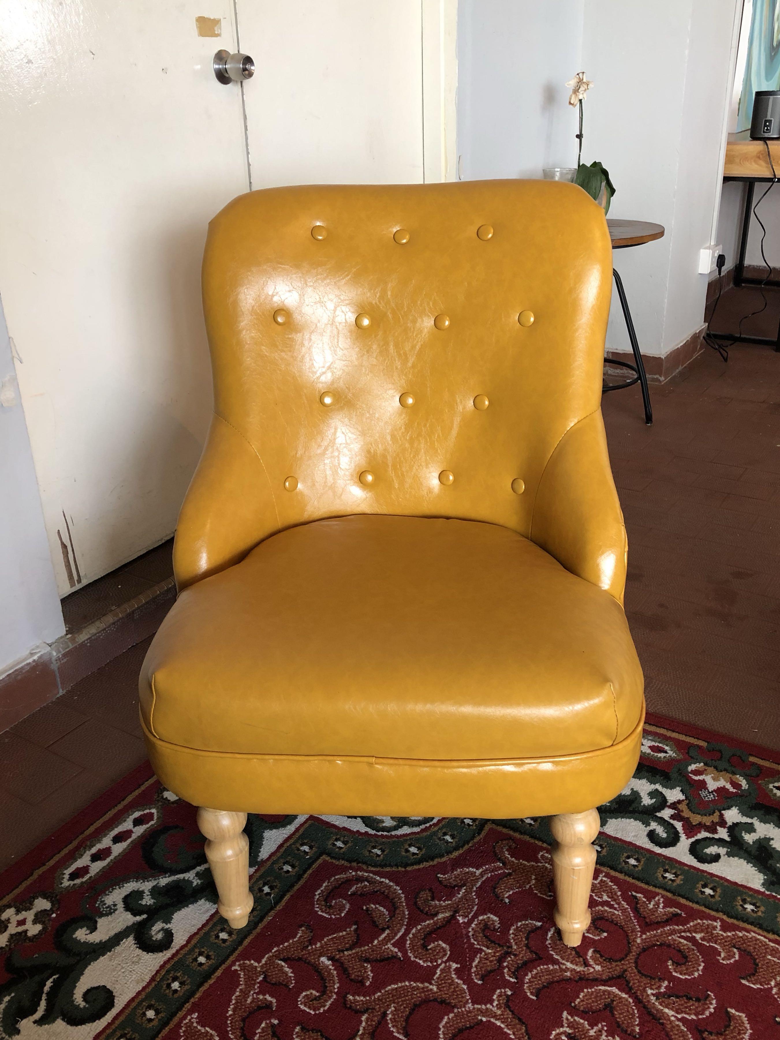 Retro Yellow Lounge Chair, Furniture & Home Living, Furniture, Chairs ...