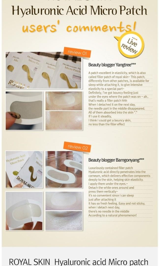 Royal Skin Hyaluronic Acid Micro Patch for eyes, Beauty & Personal Care ...