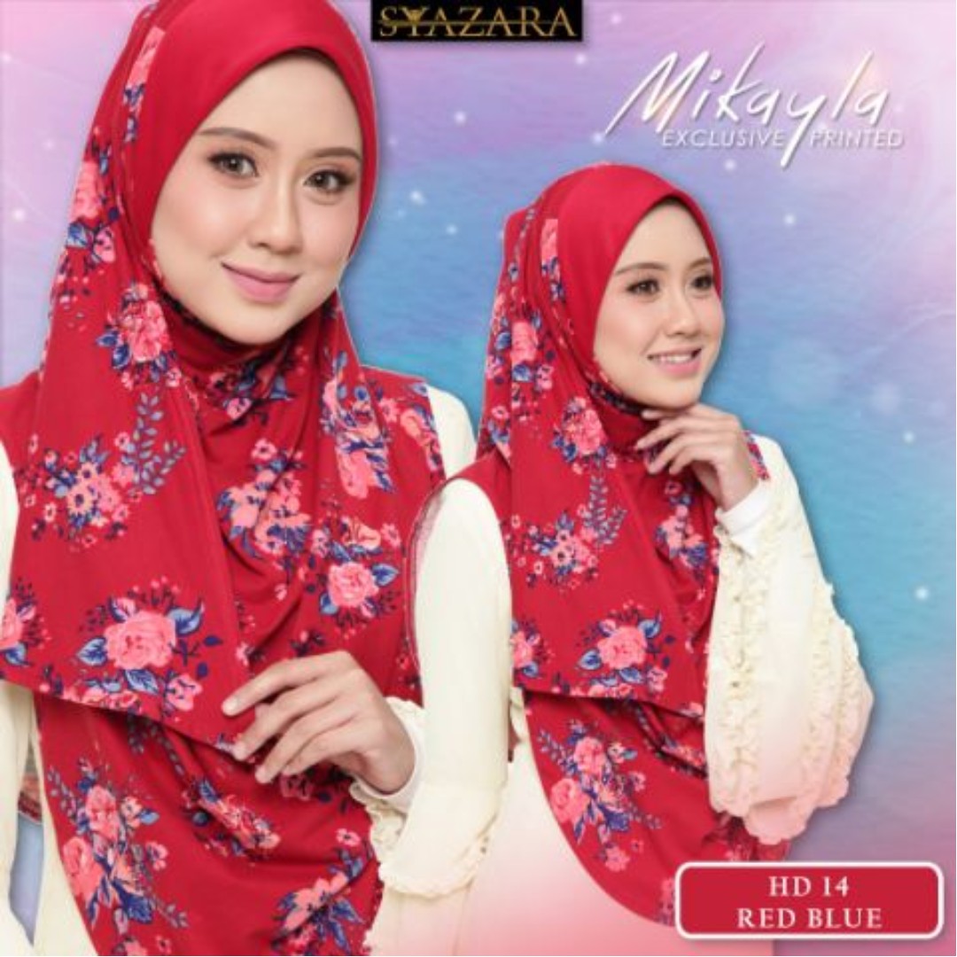 Tudung Labuh MIKAYLA Soft Printed Cotton Silk * Scuba Soft Awning ...