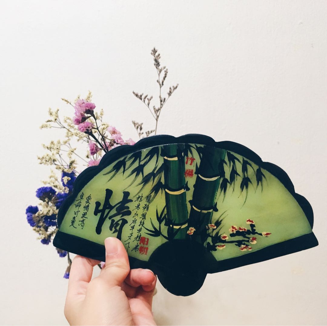 Vintage Handpainted Japanese Calligraphy Fan Decor, Hobbies & Toys ...