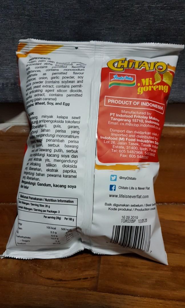 Chitato Mee Goreng Flavour Chips, Food & Drinks, Packaged & Instant ...
