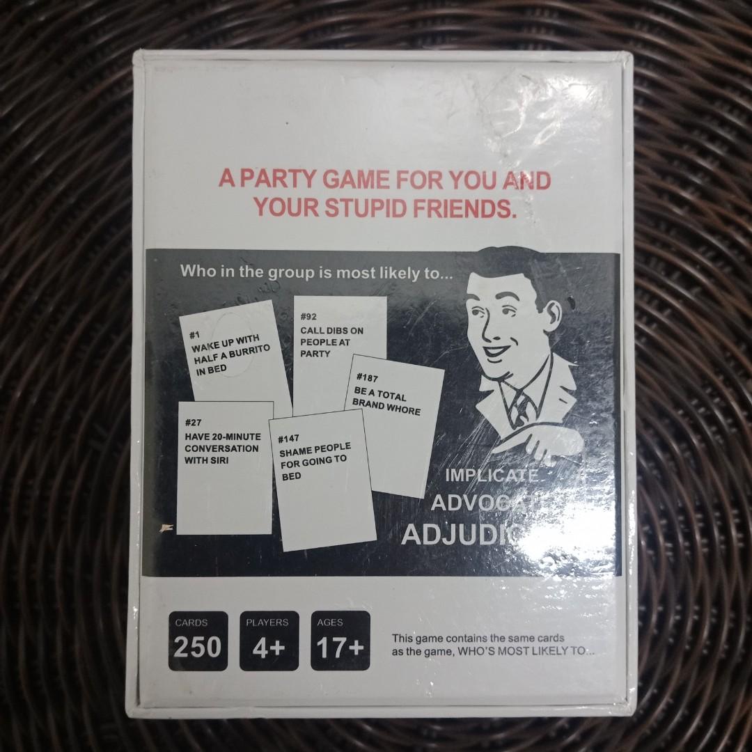 DRUNK STONED OR STUPID (A Party Game Card), Hobbies & Toys, Toys ...