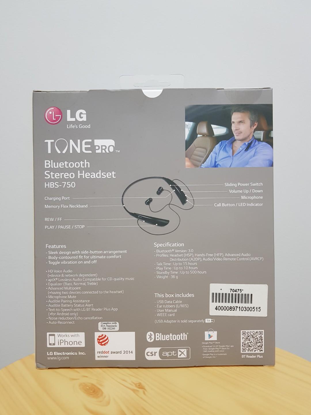 LG Bluetooth Headset HBS-750, Audio, Headphones & Headsets on Carousell