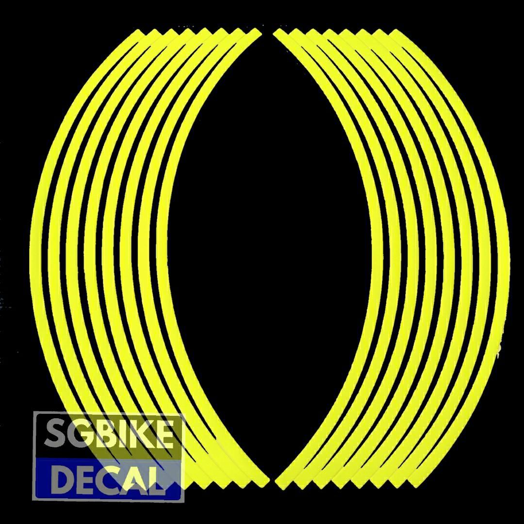 Neon Yellow Rim decal, Motorcycles, Motorcycle Accessories on Carousell