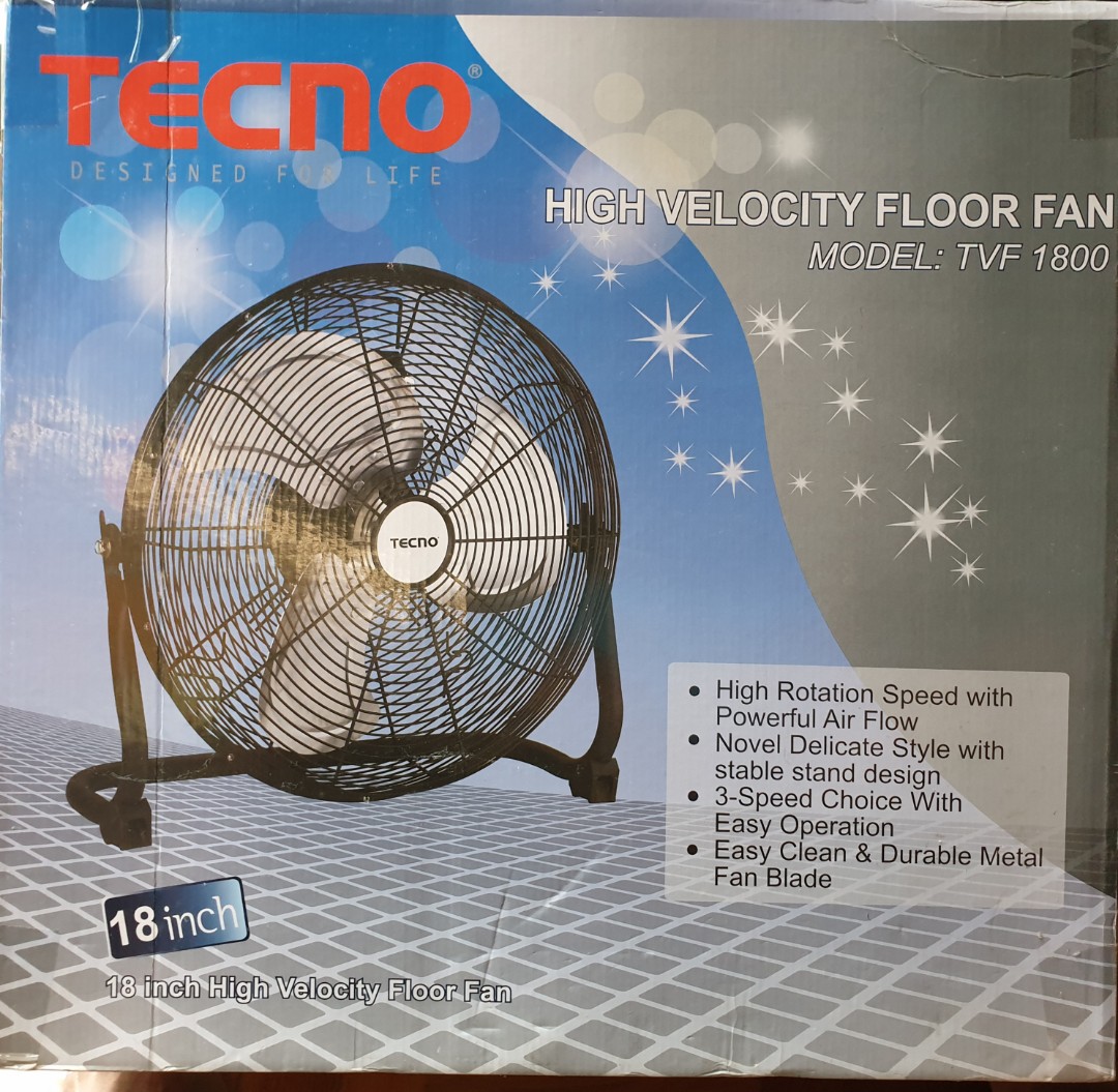Tecno HIGH SPEED FLOOR FAN, Furniture & Home Living, Lighting & Fans ...