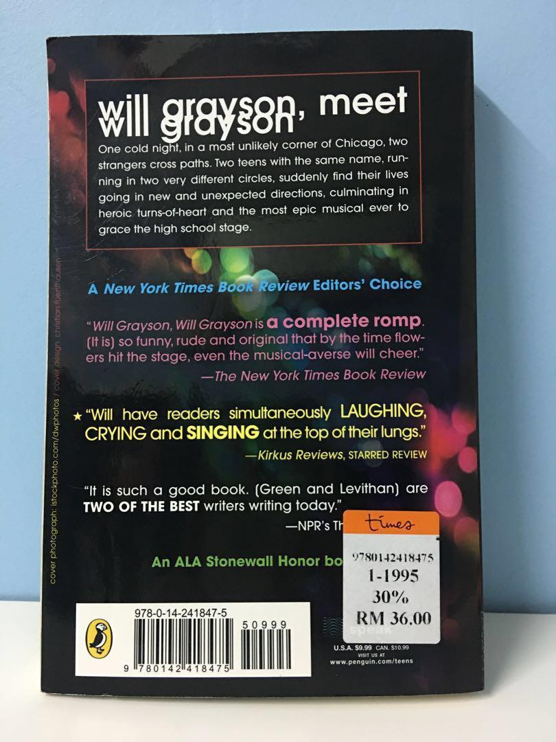 Will Grayson, Will Grayson - John Green, Hobbies & Toys, Books ...