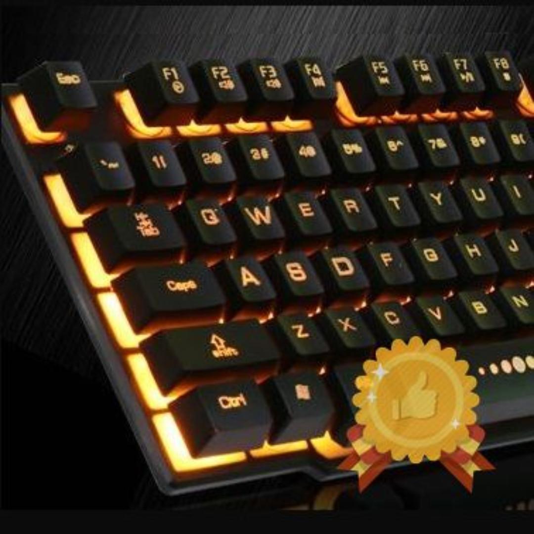 Yellow Backlit with Character Glow Keyboard for Gaming YE92, Computers ...