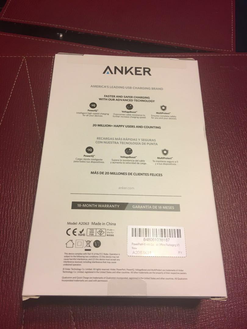 Anker brand new powerport+ 6 with QC 3.0!, Mobile Phones & Gadgets ...