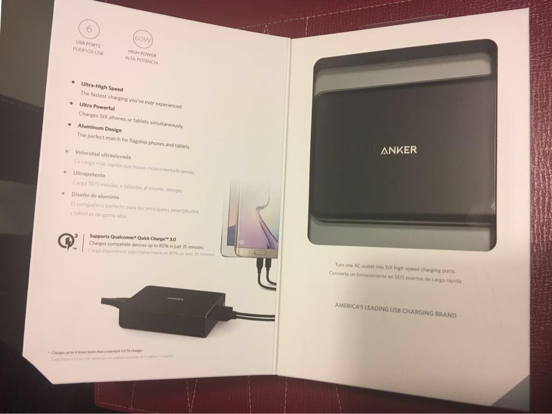 Anker brand new powerport+ 6 with QC 3.0!, Mobile Phones & Gadgets ...