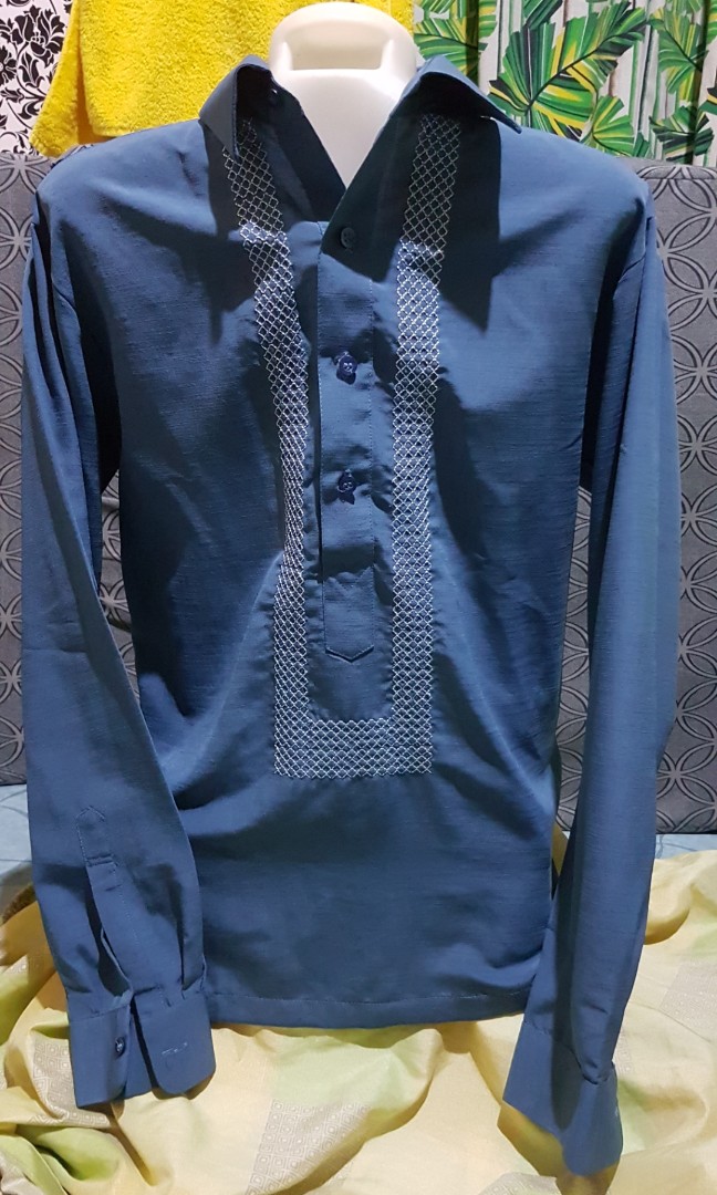 Baro de Manila - Longsleeve Barong, Men's Fashion, Tops & Sets, Formal ...