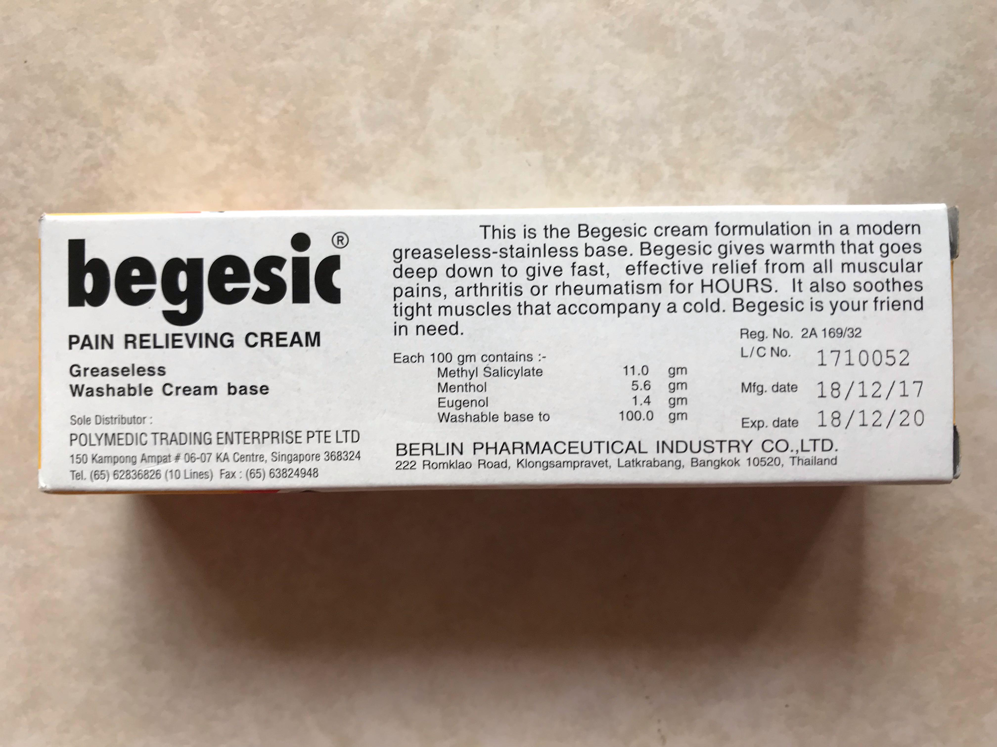 Begesic pain relieving cream, Beauty & Personal Care, Bath & Body, Body ...