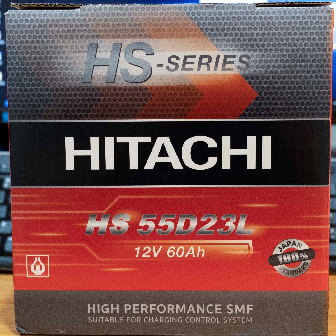 Hitachi Car Battery - HS55D23L, 12V 60AH, Car Accessories, Accessories ...
